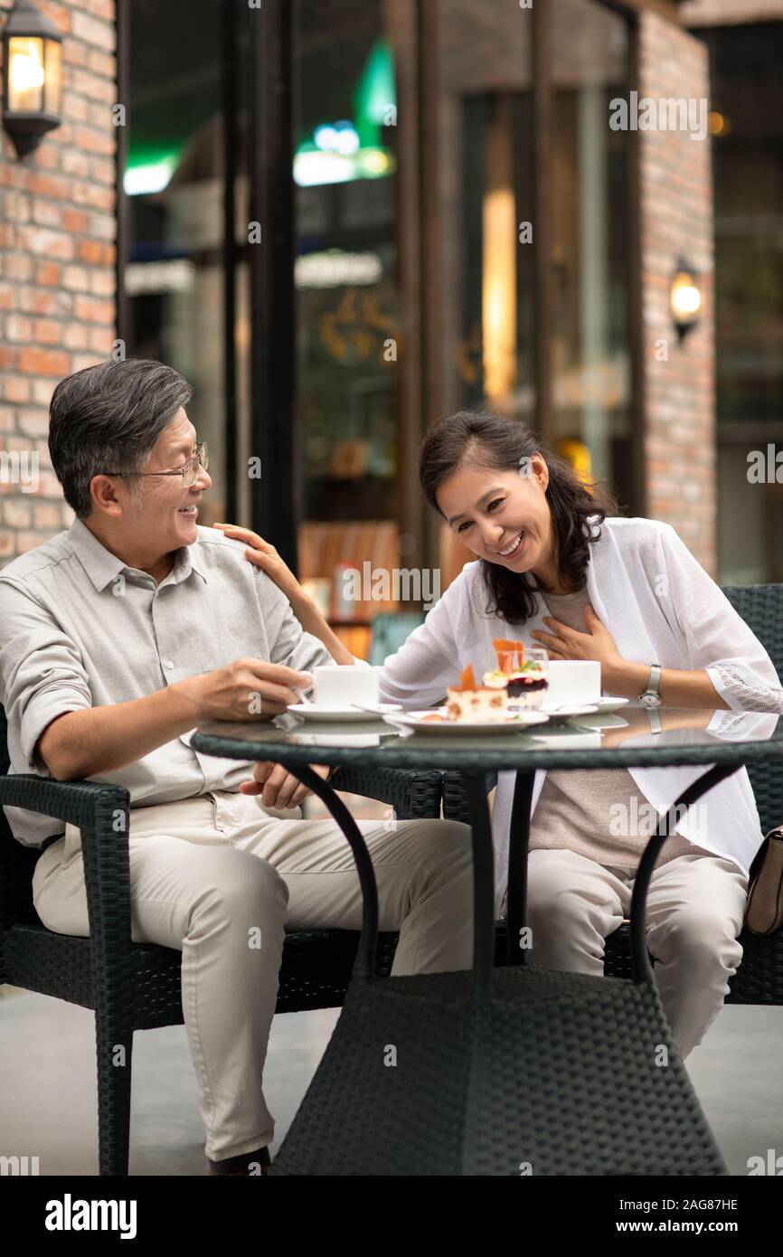 Two mature women having tea hi-res stock photography and images - Alamy