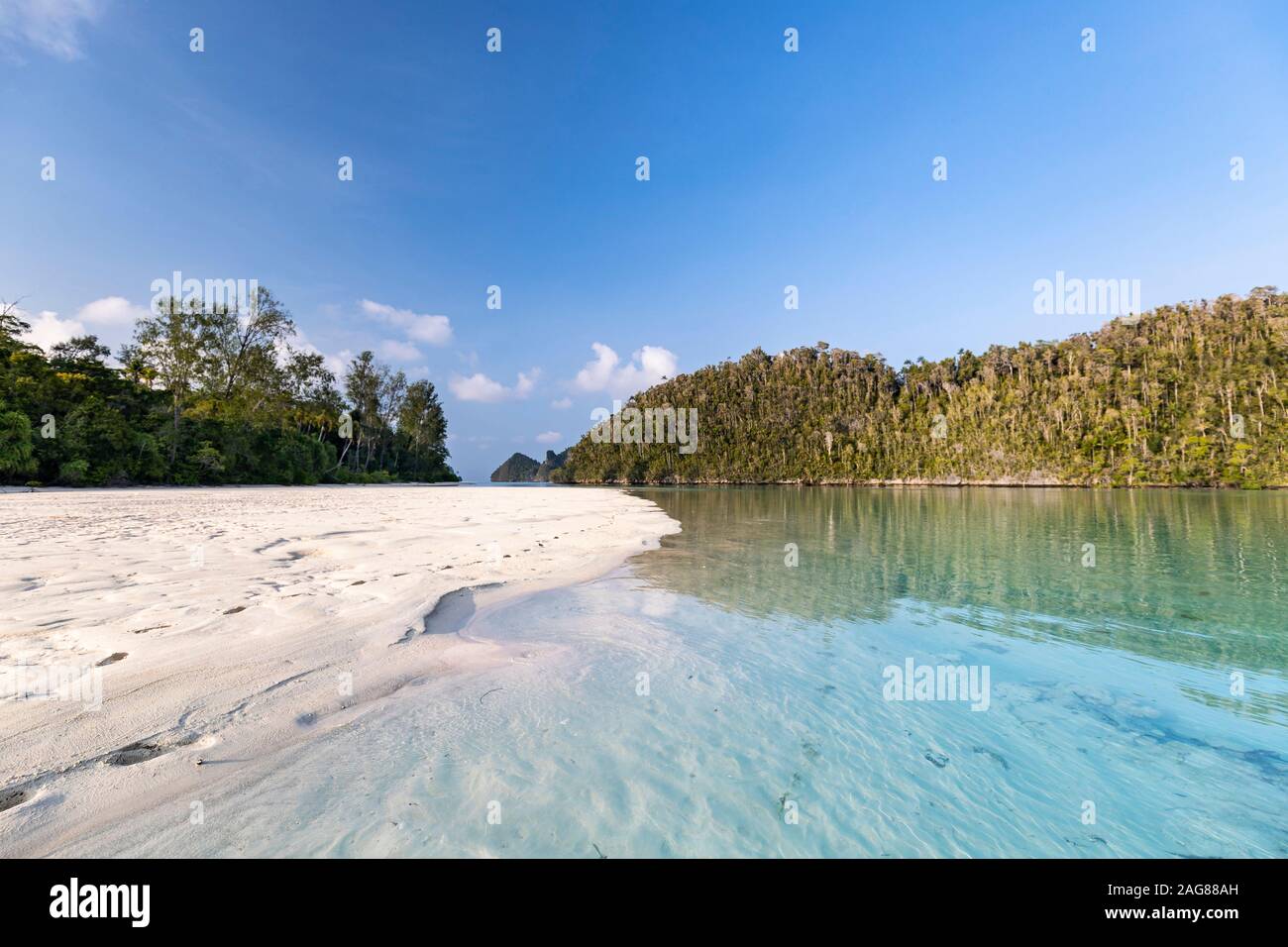 Tropical islands with ocean foreground Raja Ampat, Indonesia Stock ...