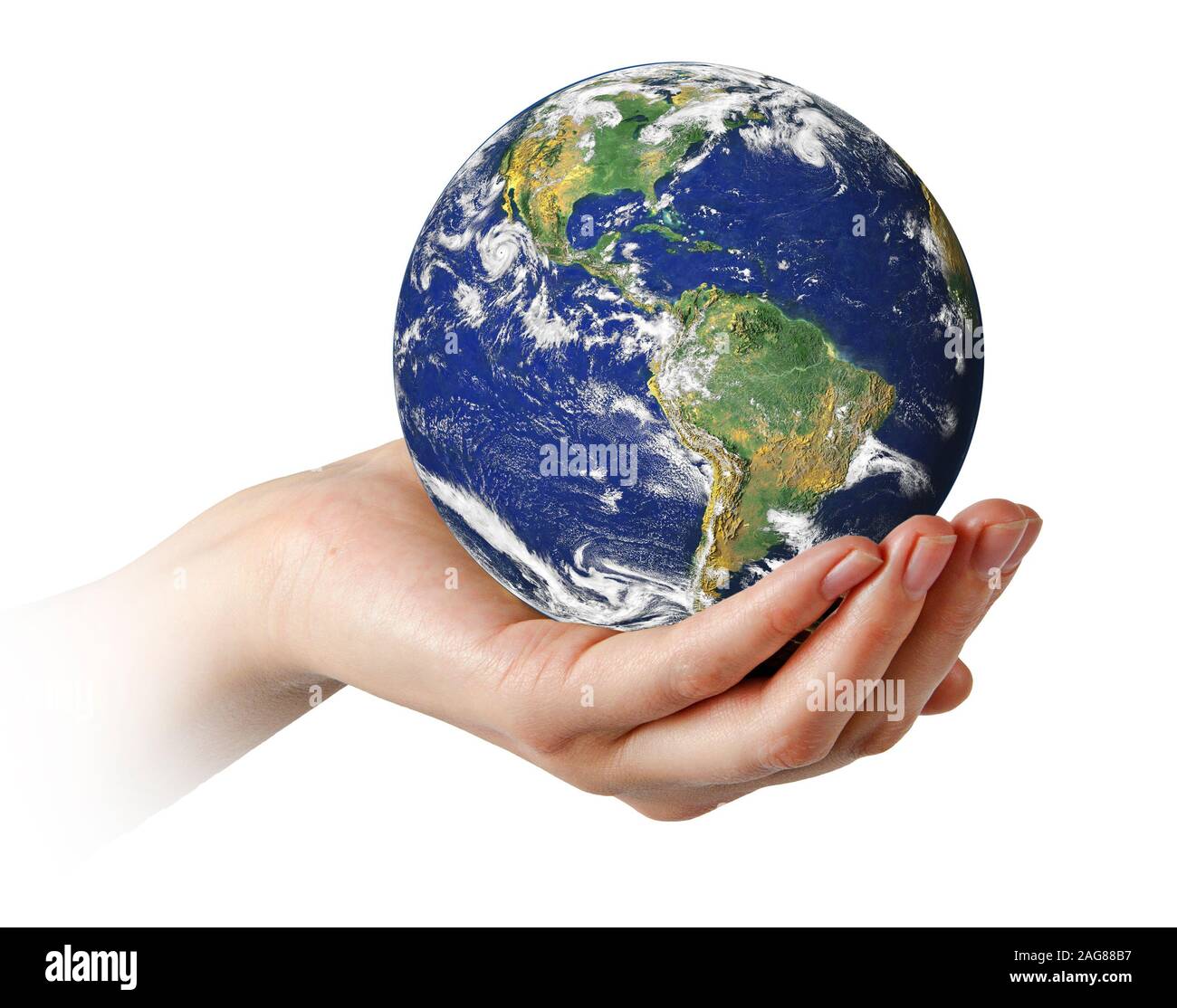 Planet earth in palm.Elements of this image furnished by NASA Stock ...