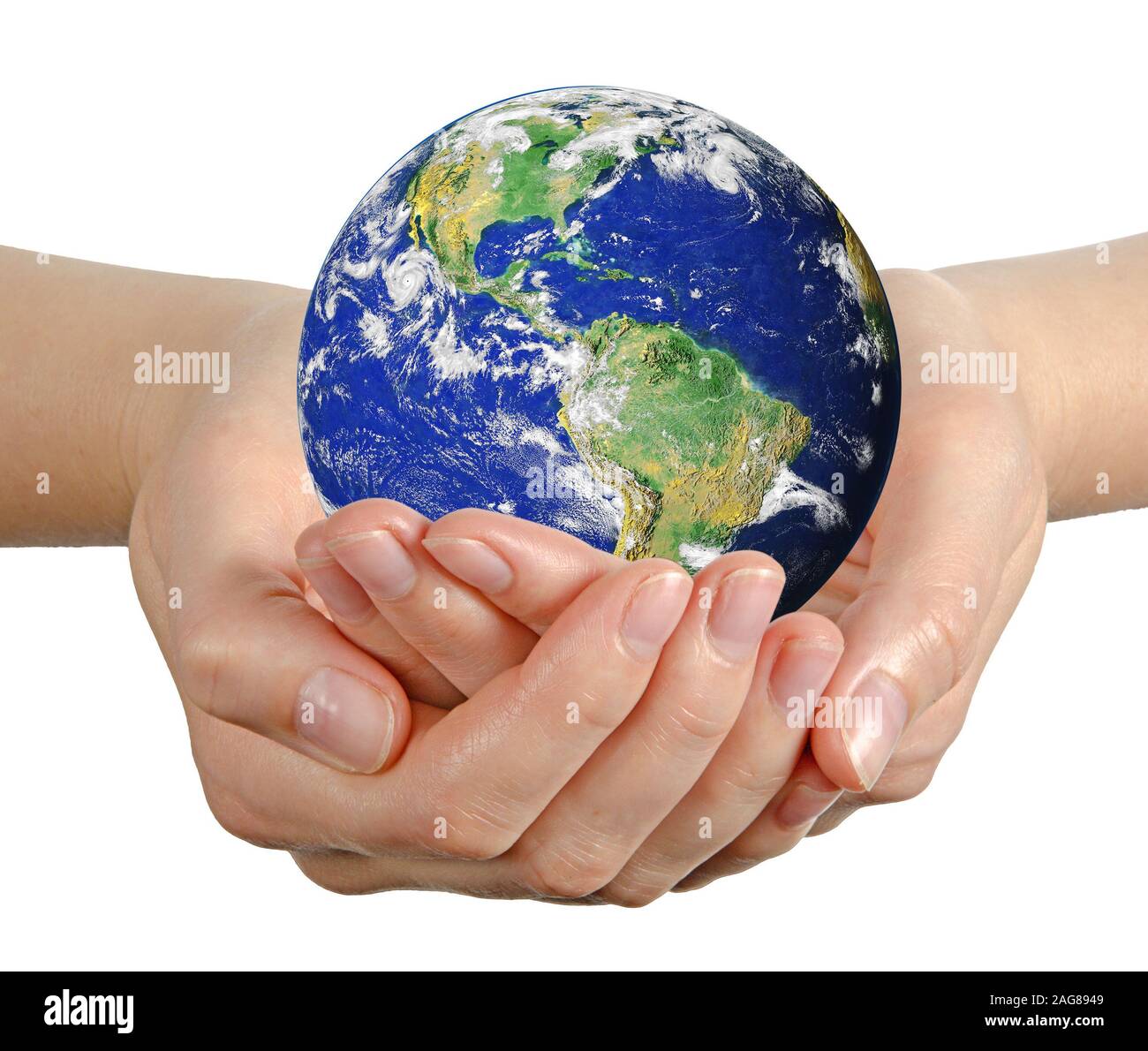 Planet earth in palm.Elements of this image furnished by NASA Stock ...
