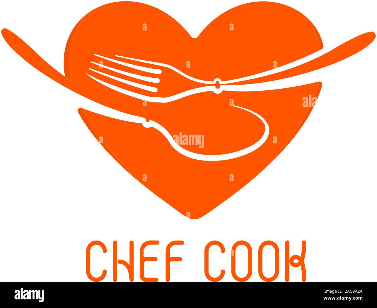 Isolated vector logo for catering business. Restaurant emblem. Red ...