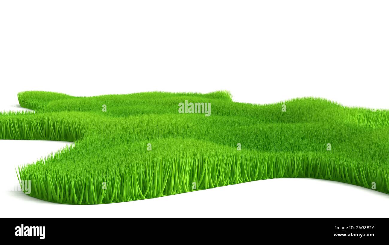 Interior background with grass. 3d rendering, 3d illustration Stock ...