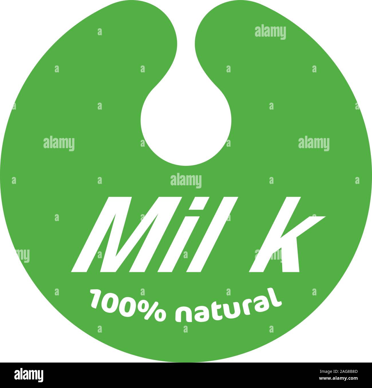 Milk vector logo template. Isolated drink and food shake. Green organic ...
