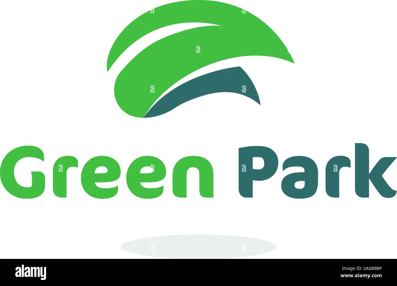Green leaf park garden vector isolated logo. Unusual outdoor simple ...
