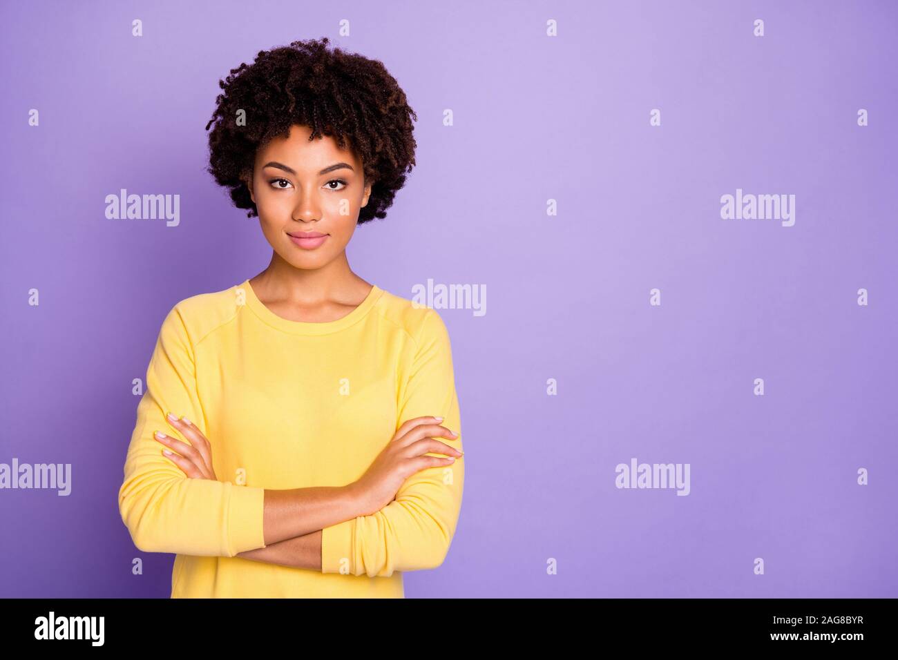 Portrait of her she nice attractive lovely charming content peaceful ...