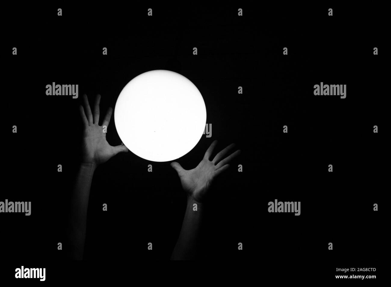 Hands red white blue Black and White Stock Photos & Images - Alamy