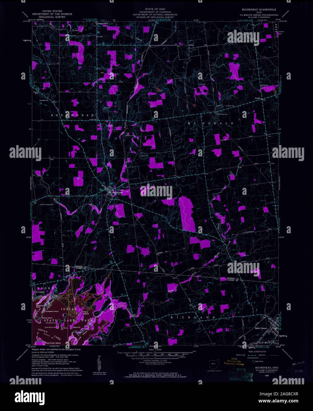 Map of roundhead ohio hi-res stock photography and images - Alamy