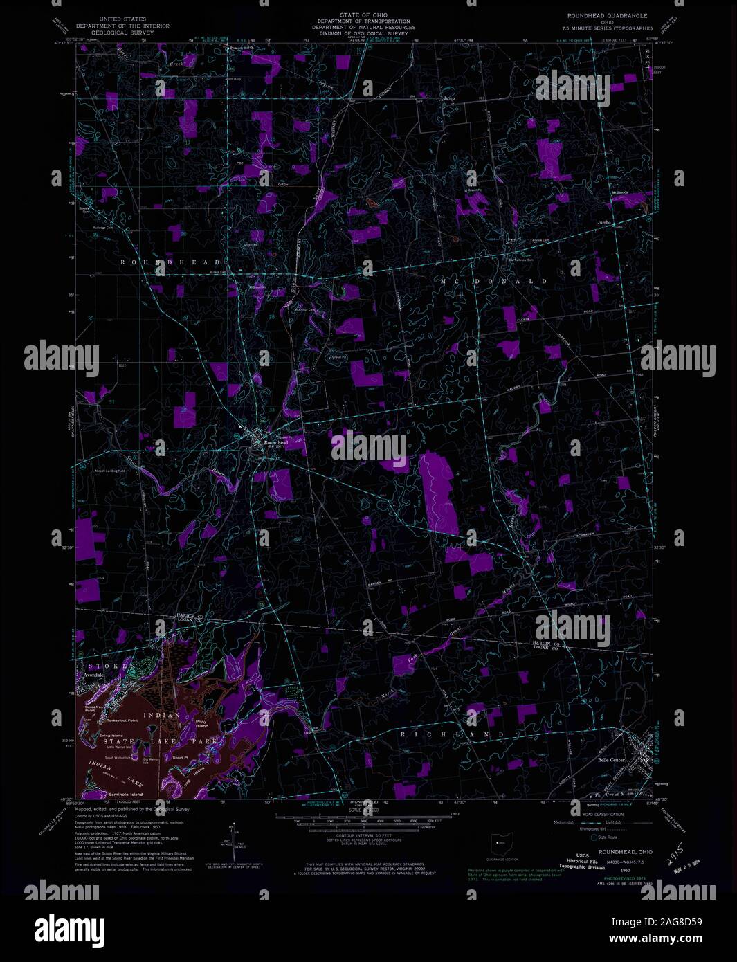 Map of roundhead ohio hi-res stock photography and images - Alamy