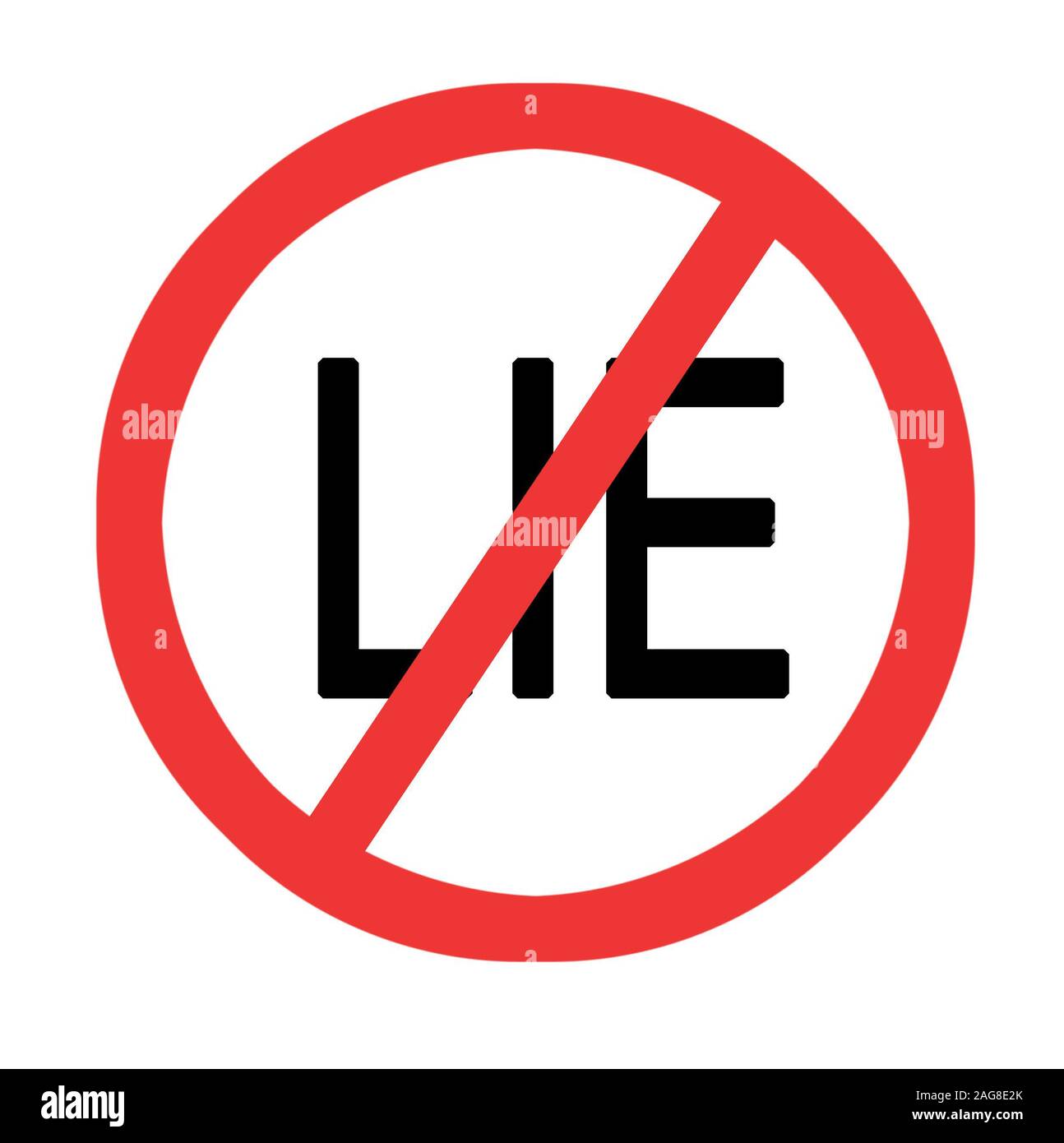 Sign to stop lie Stock Photo - Alamy