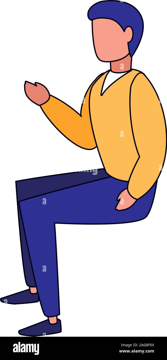 Avatar man sitting design, Boy male person people human social media ...