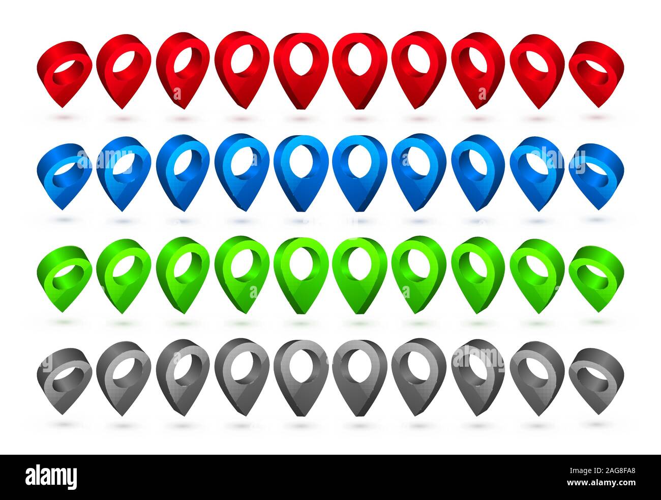 3d map pointer. Navigator symbol isolated on white background. Vector illustration Stock Vector ...