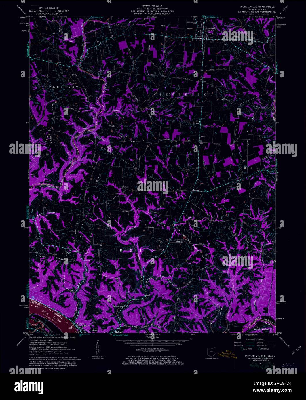Map of russellville ohio hi-res stock photography and images - Alamy