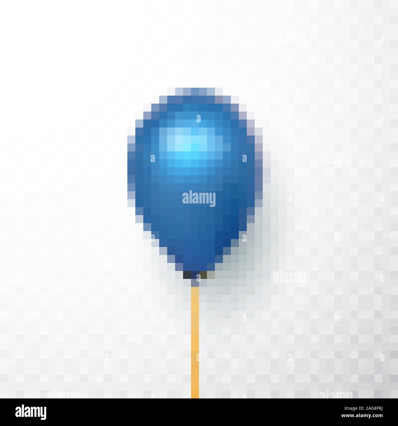 Realistic blue balloon on transparent background with shadow. Shine ...