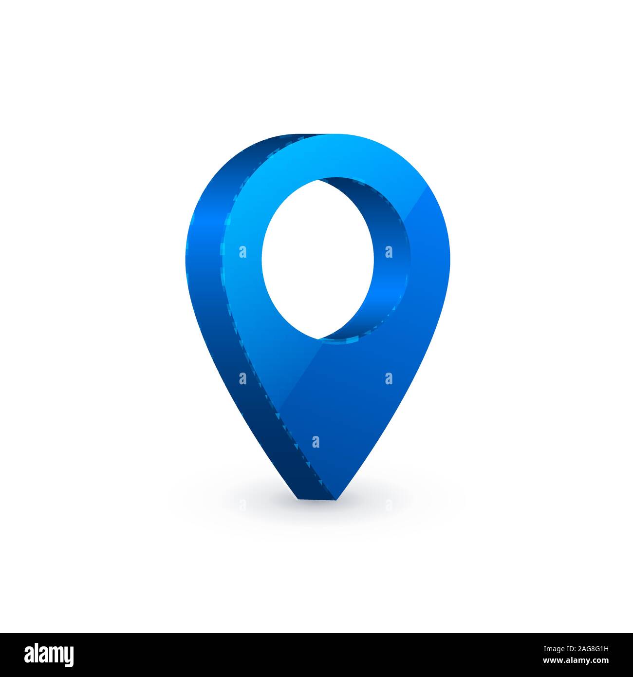 3d map pointer. Blue navigator symbol isolated on white background. Vector illustration Stock ...