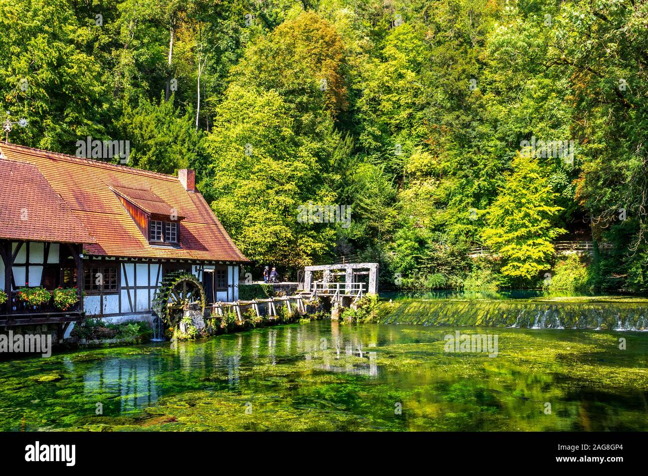 Water Source called "Blautopf" in Blaubeuren, Germany Stock Photo - Alamy