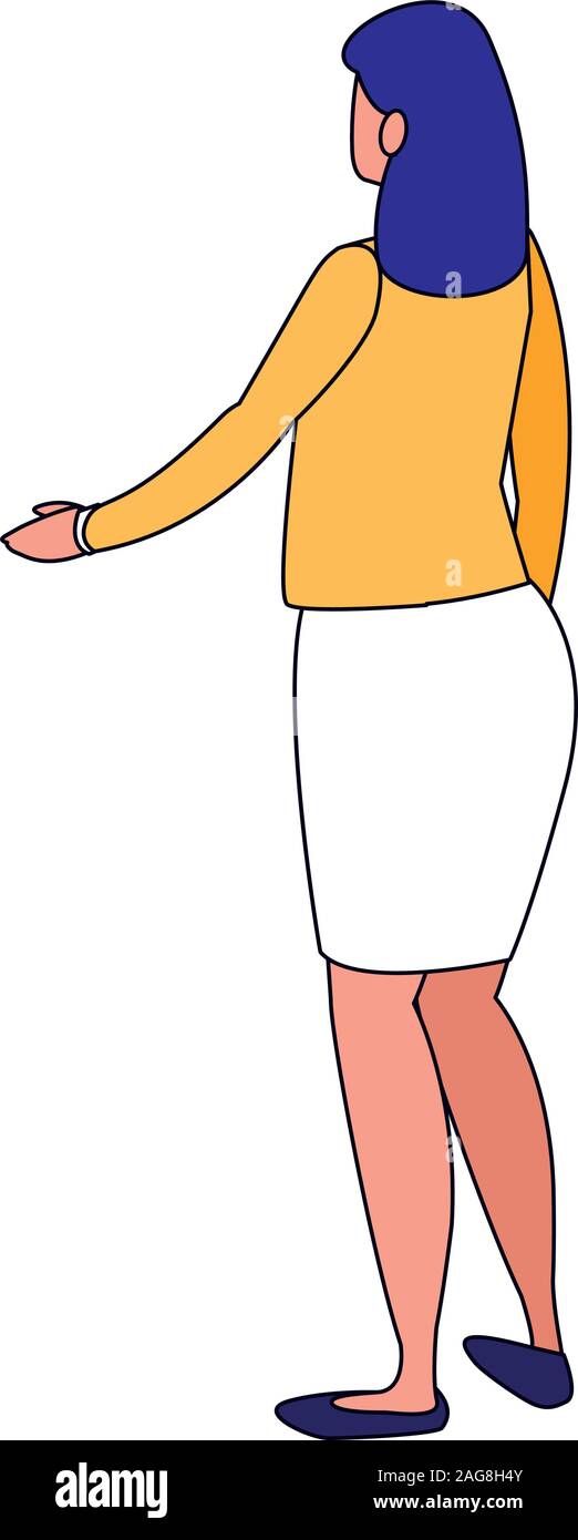 Avatar woman of back design, Girl female person people human and social ...