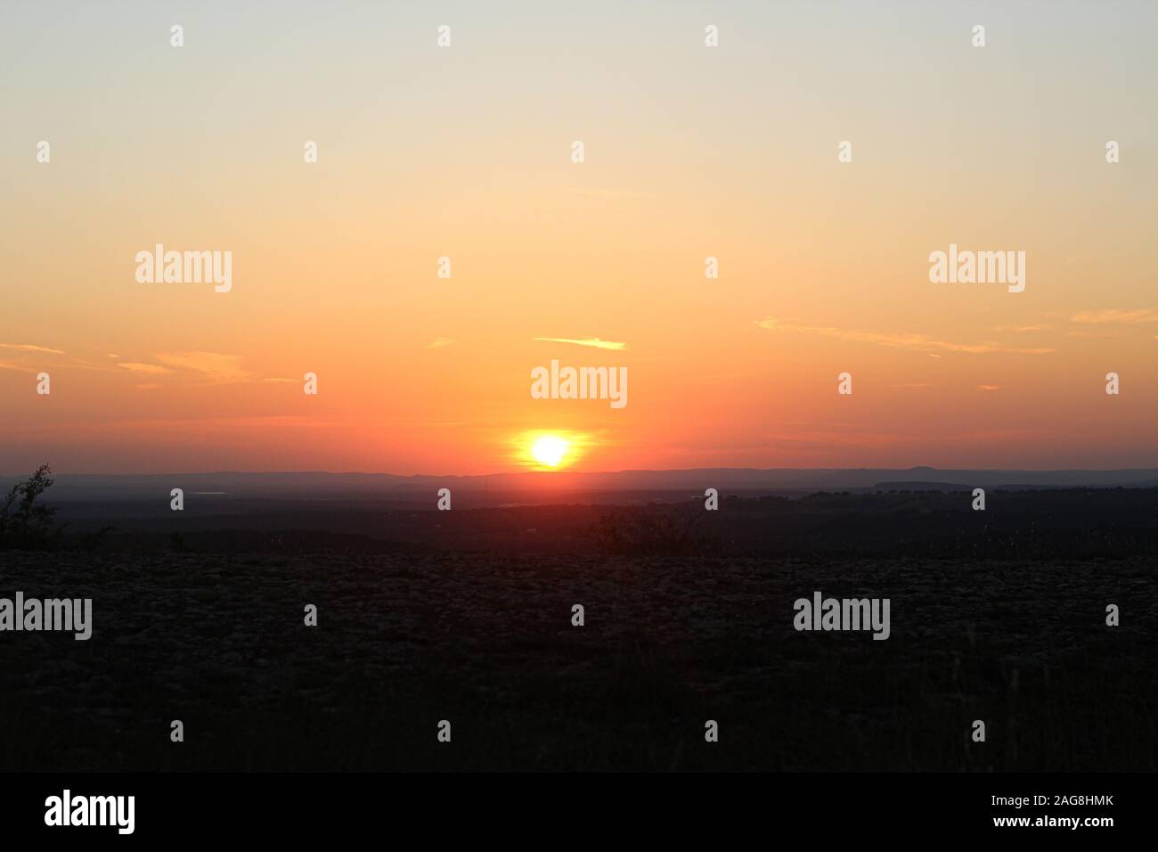 Breathtaking scenery of the sunset at Hidden Falls, Austin, Texas Stock ...