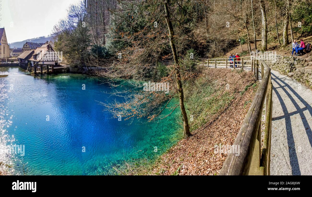 Water Source called "Blautopf" in Blaubeuren, Germany Stock Photo - Alamy