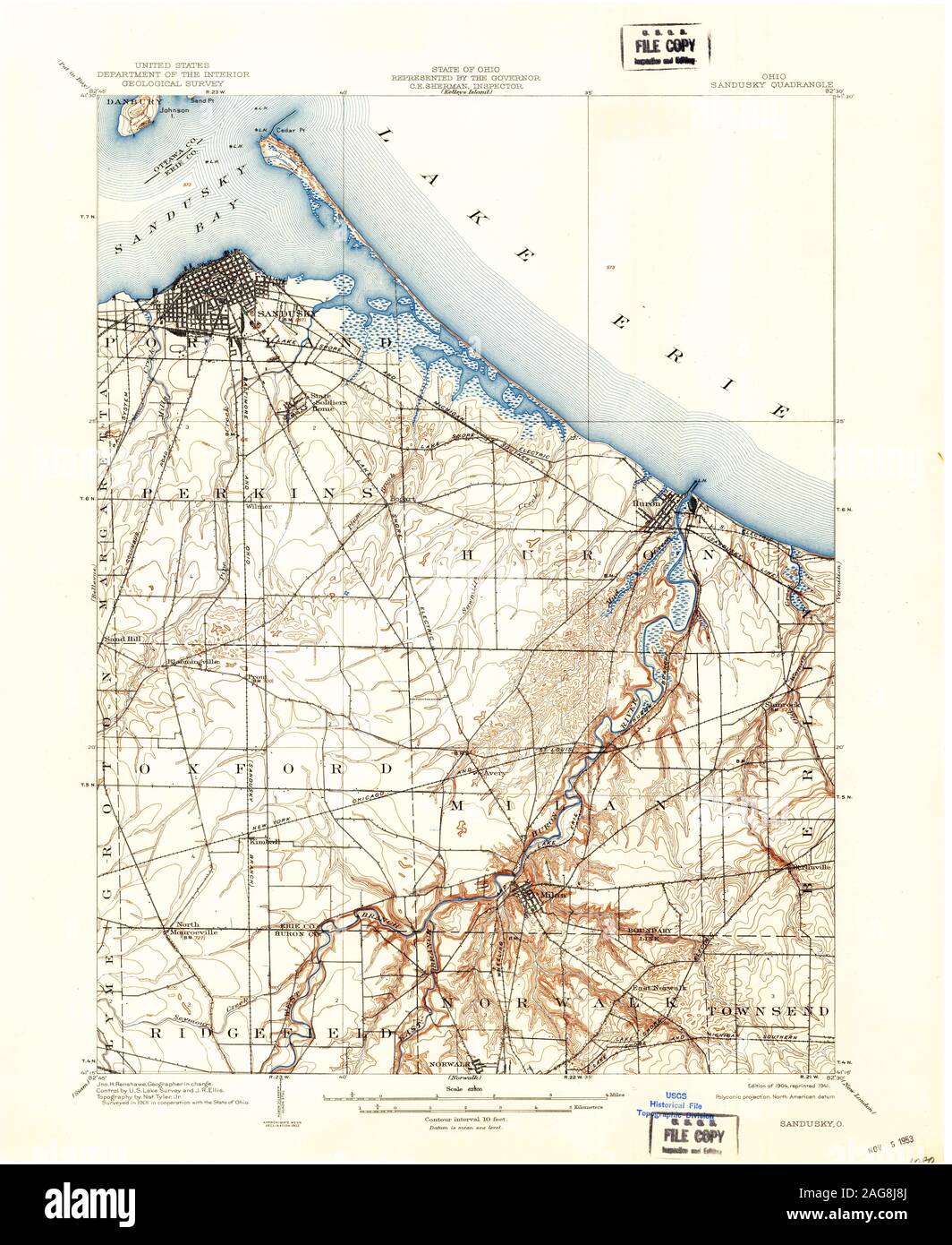 Map of sandusky hi-res stock photography and images - Alamy