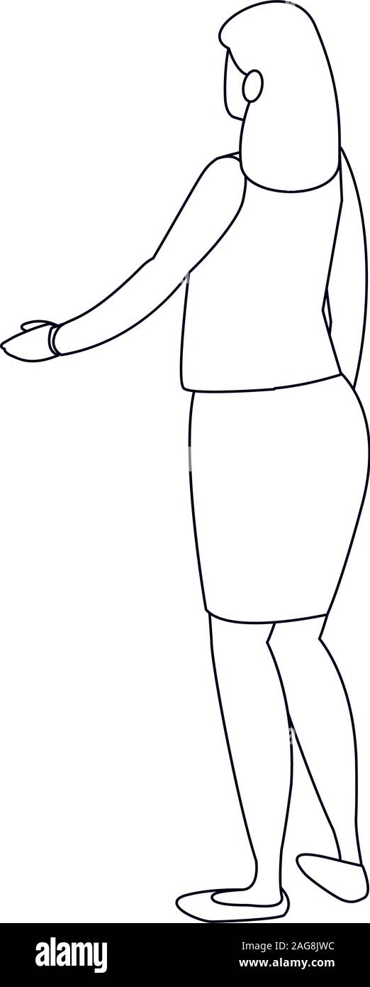 Avatar woman of back design, Girl female person people human and social ...