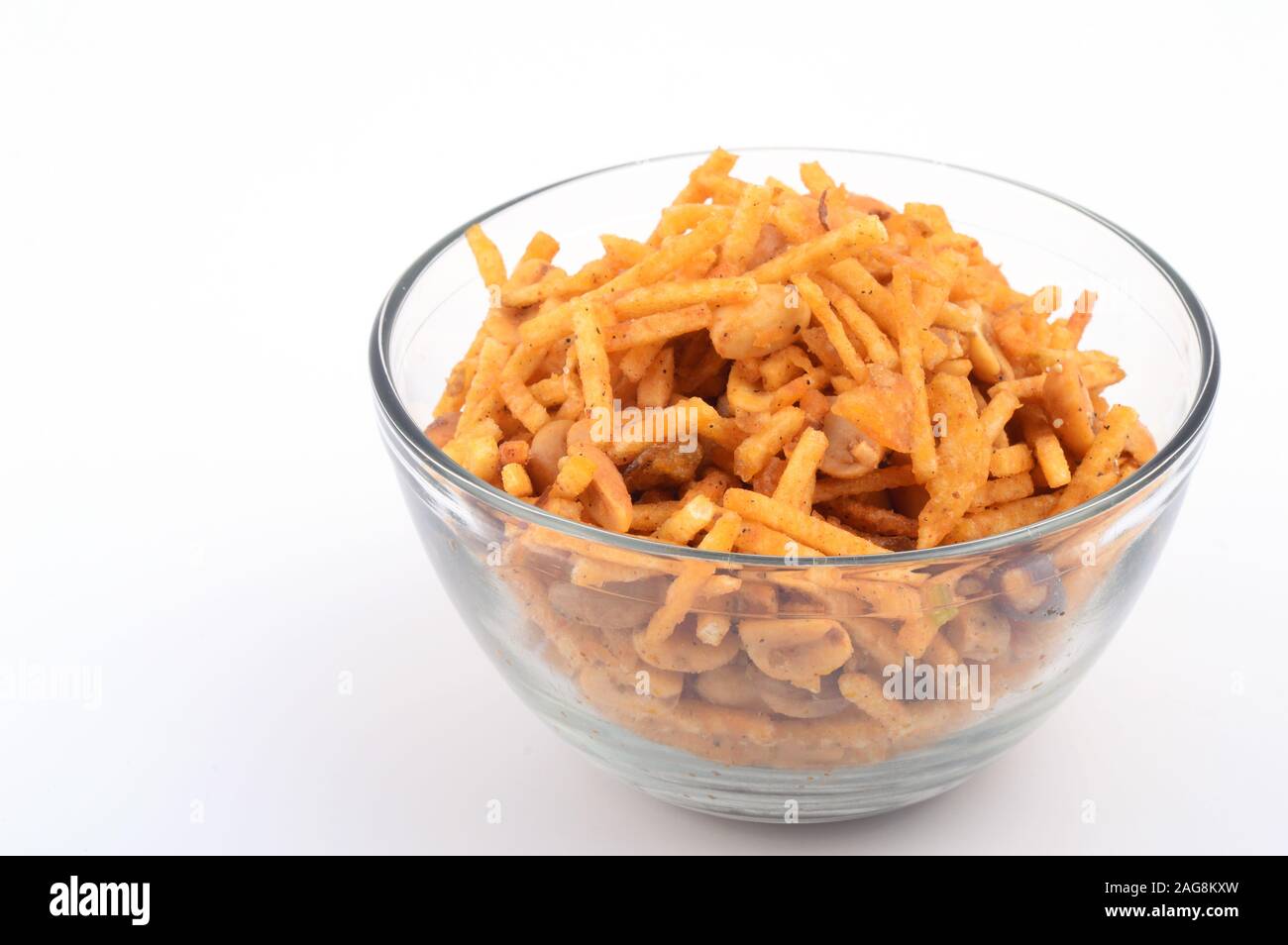 Deep fried salty dish - chivda or mixture made of gram flour and mixed ...