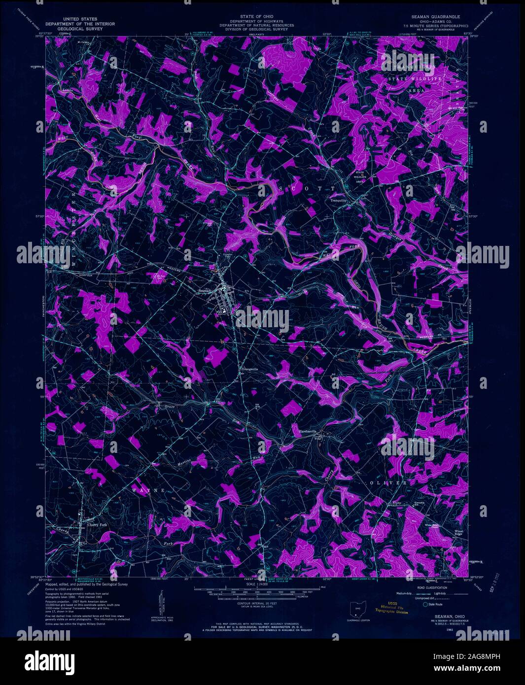 Seaman ohio map hi-res stock photography and images - Alamy