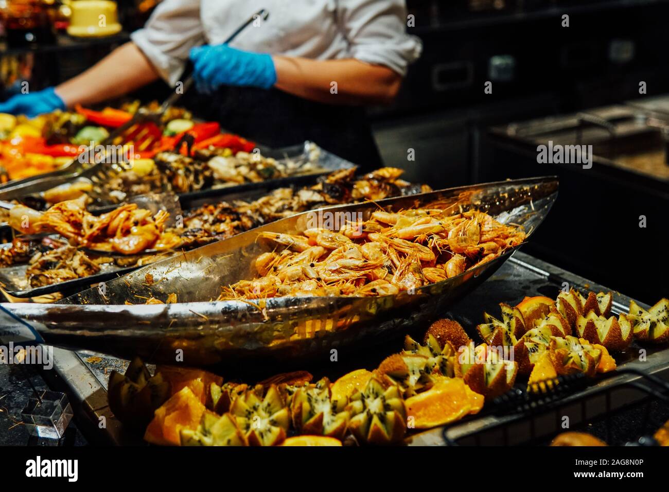 Fried and baked food delicious cuisine food Stock Photo - Alamy