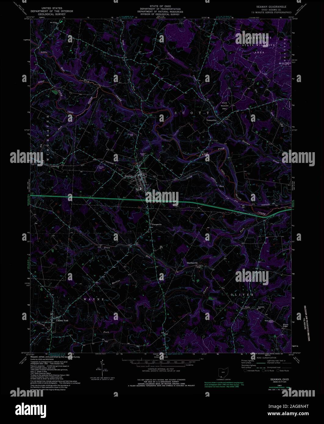Seaman ohio map hi-res stock photography and images - Alamy