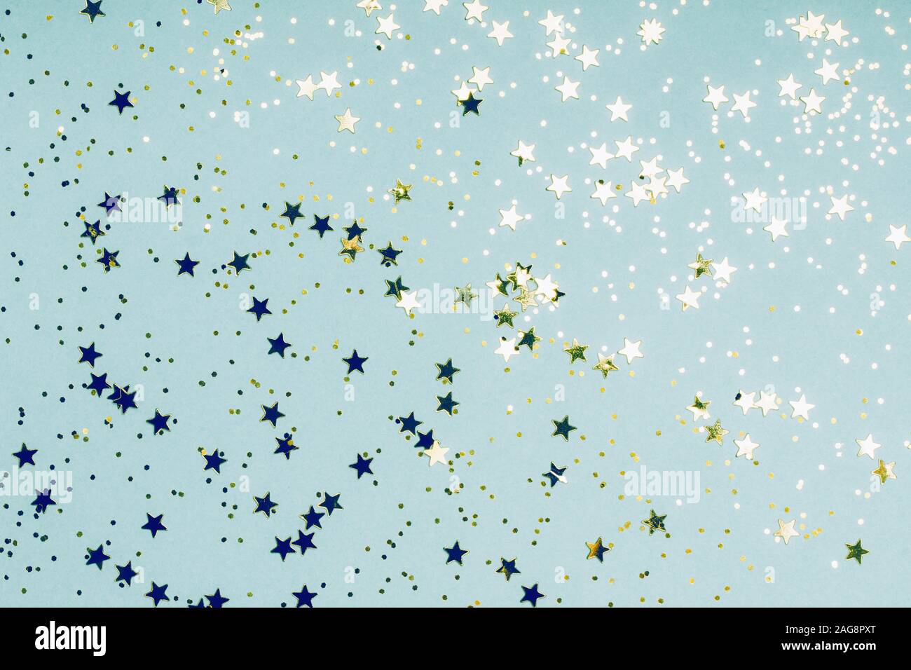Trendy mint background with golden stars. The concept of celebrations ...