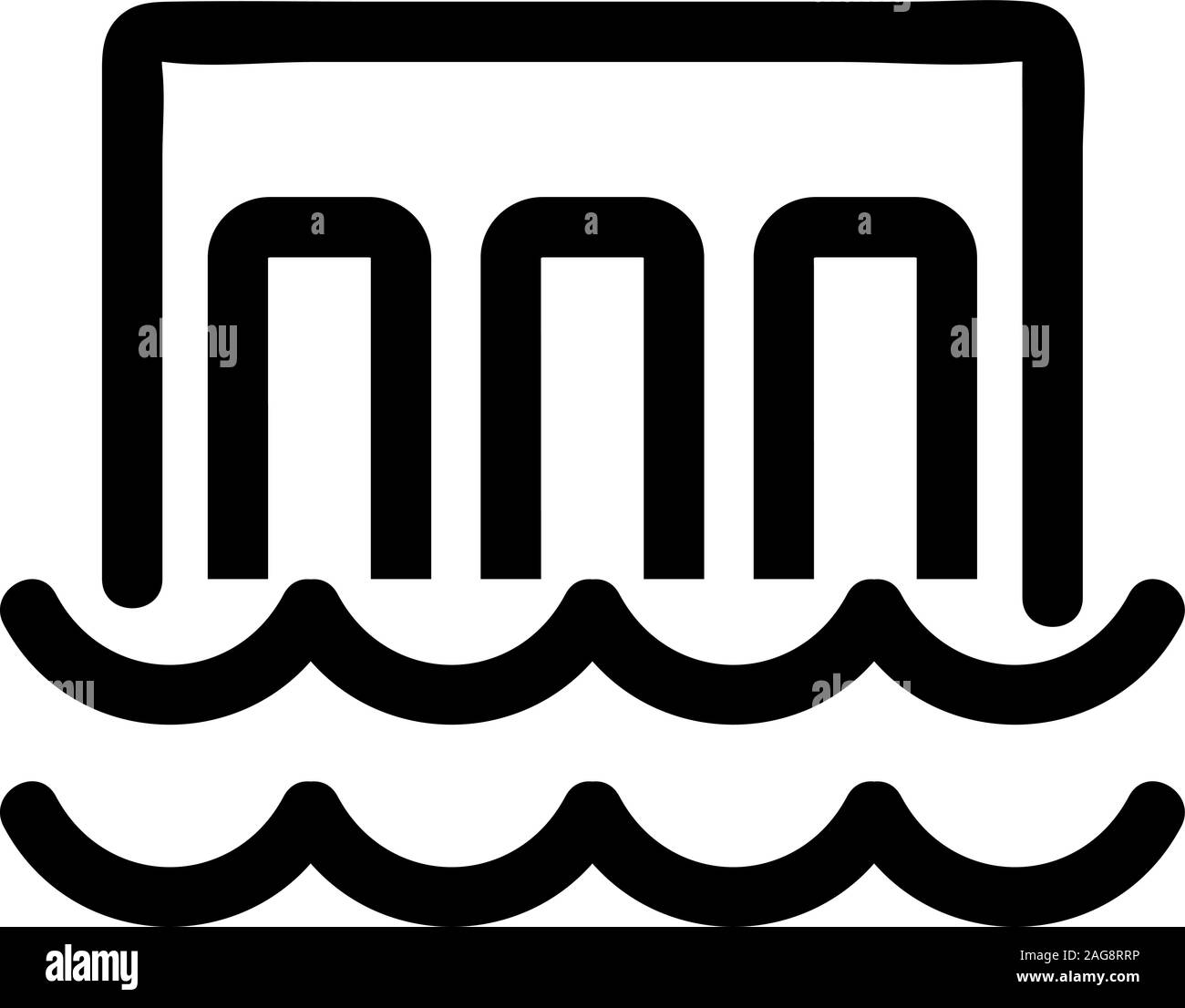 hydroelectric power station icon vector. Isolated contour symbol ...
