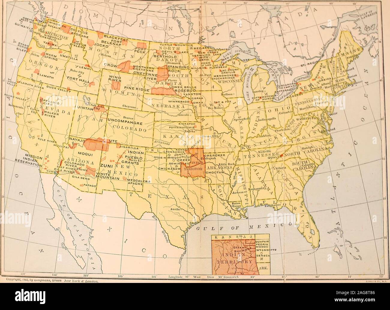 Indian reservations map hi-res stock photography and images - Alamy