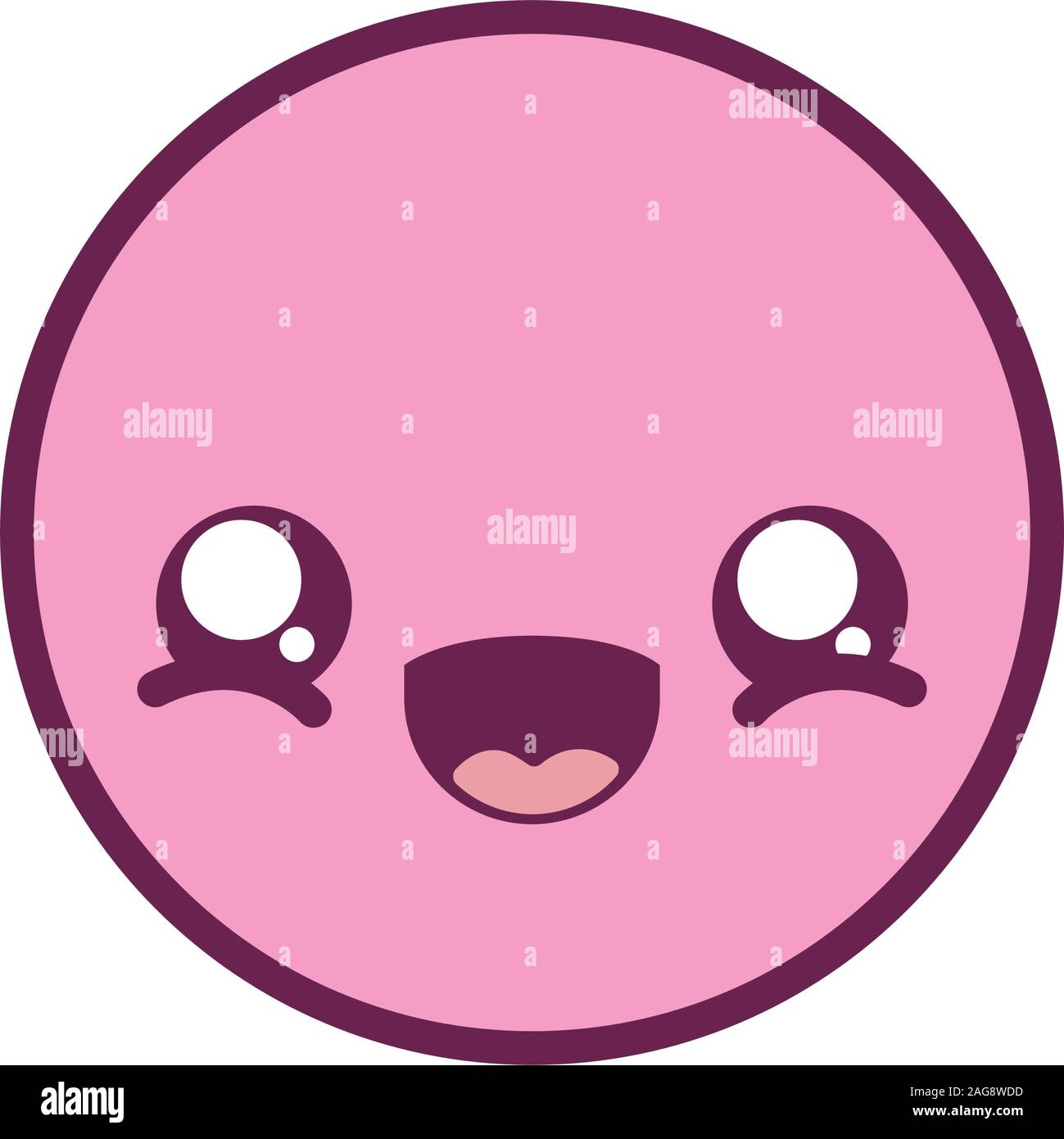 happy circle cartoon design, Kawaii expression cute character funny and ...