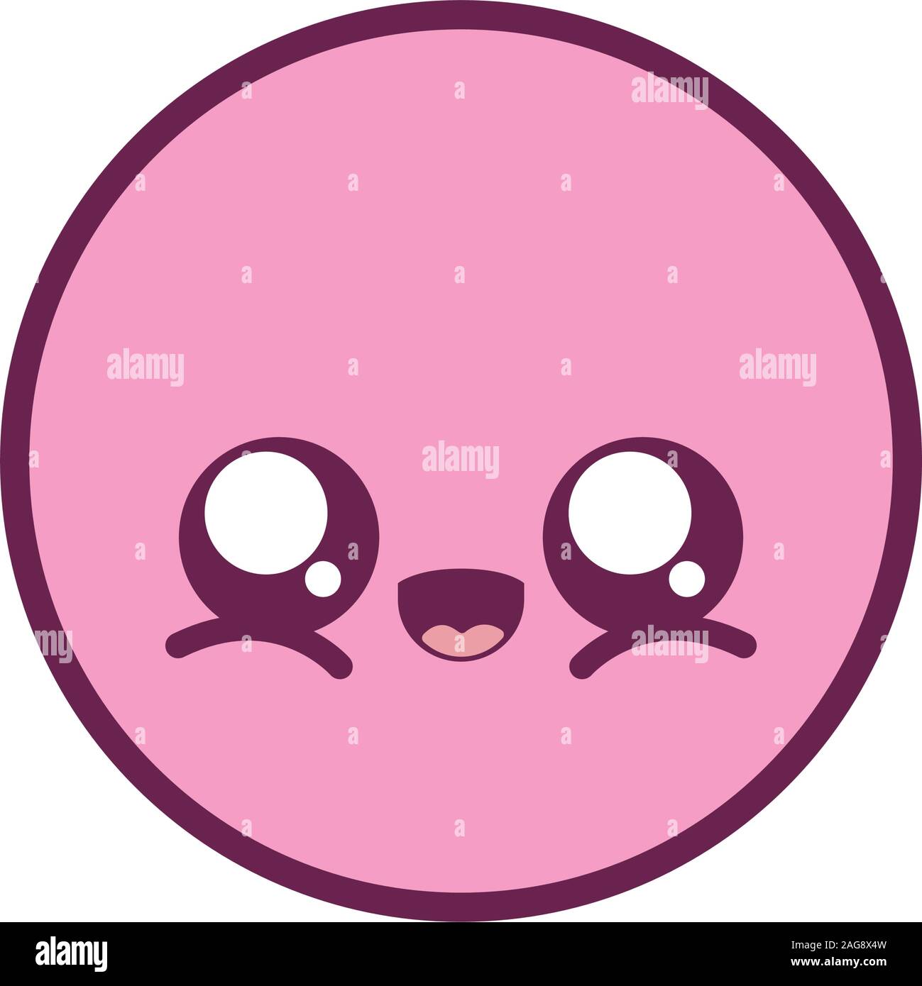 happy circle cartoon design, Kawaii expression cute character funny and ...