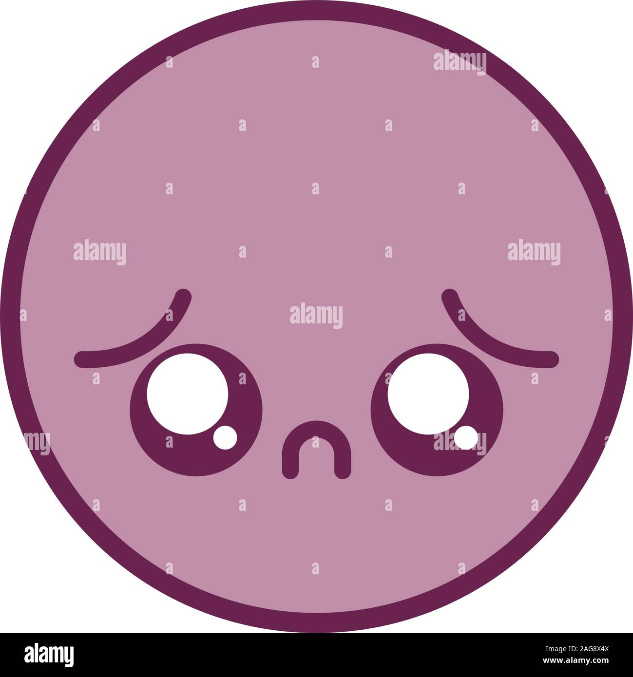 sad circle cartoon design, Kawaii expression cute character funny and ...