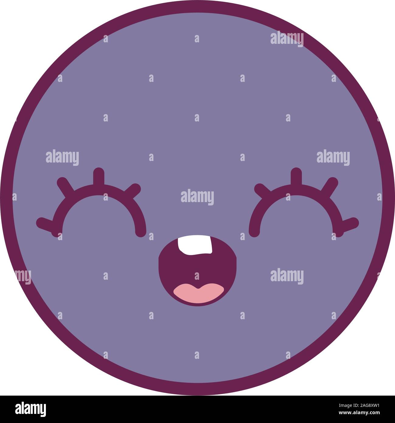 happy circle cartoon design, Kawaii expression cute character funny and ...