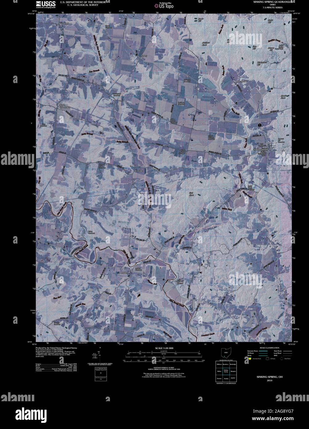 Map of sinking spring hi-res stock photography and images - Alamy