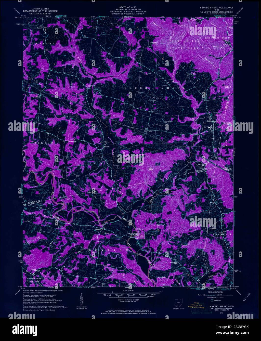 Map of sinking spring hi-res stock photography and images - Alamy