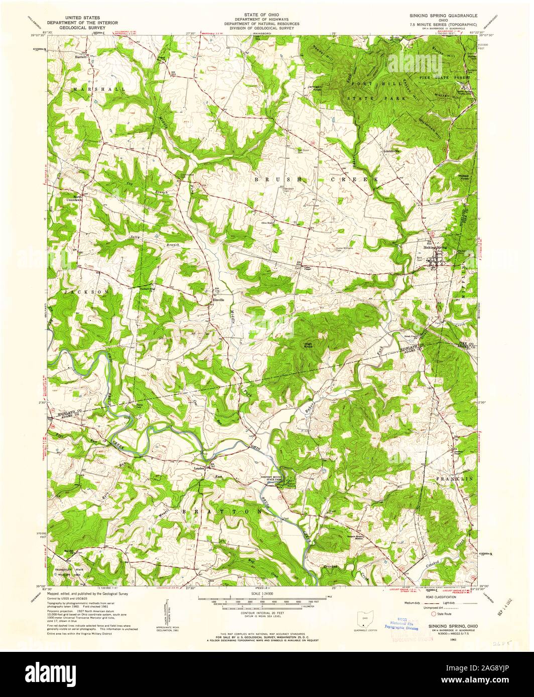 Map of sinking spring hi-res stock photography and images - Alamy