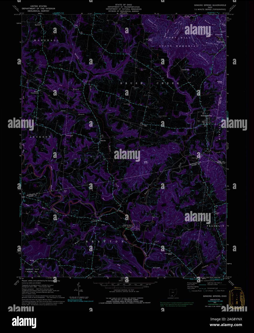 Map of sinking spring hi-res stock photography and images - Alamy