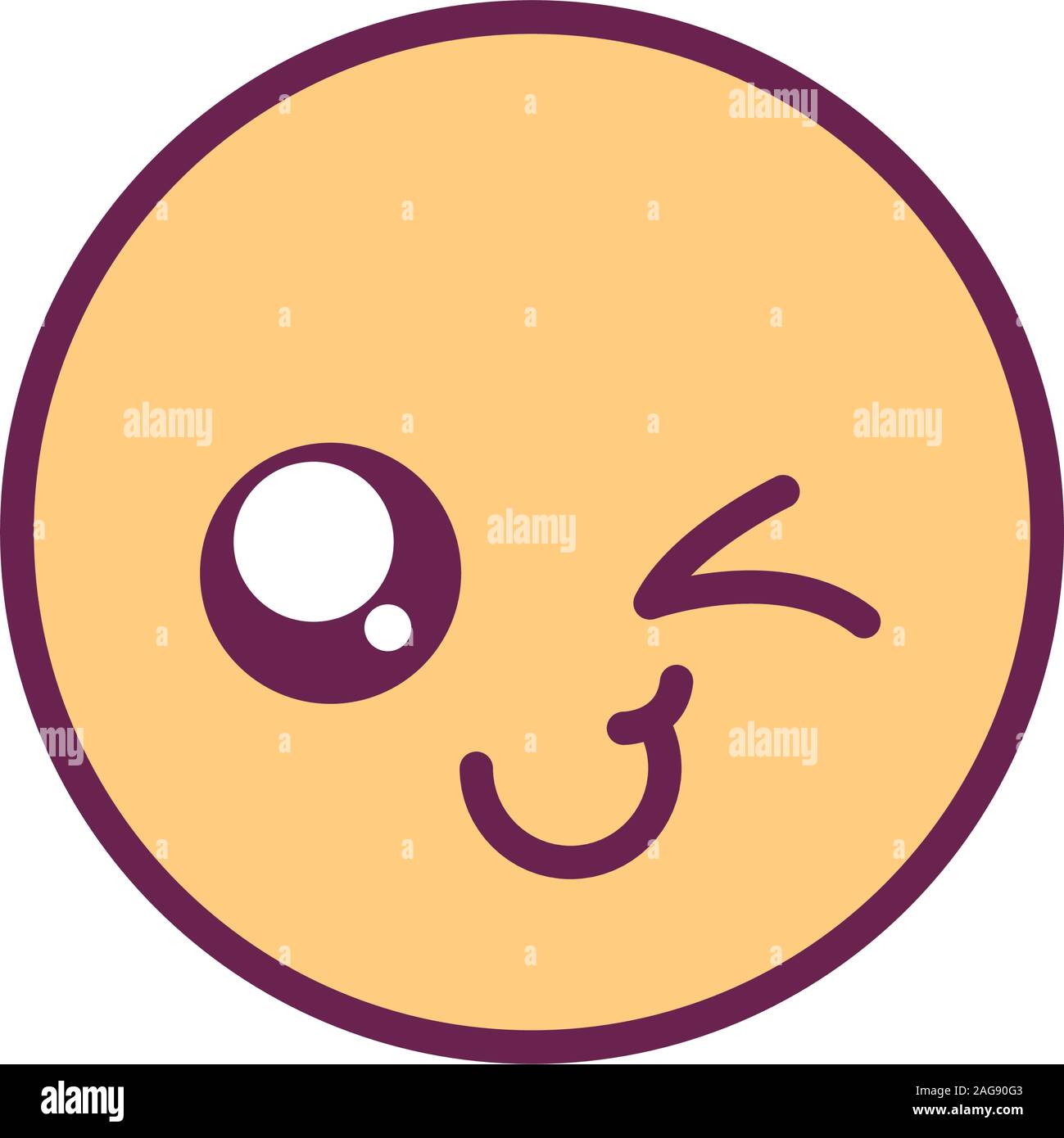 happy circle cartoon design, Kawaii expression cute character funny and ...