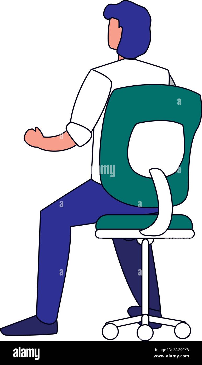 Avatar man sitting of back design, Boy male person people human social ...