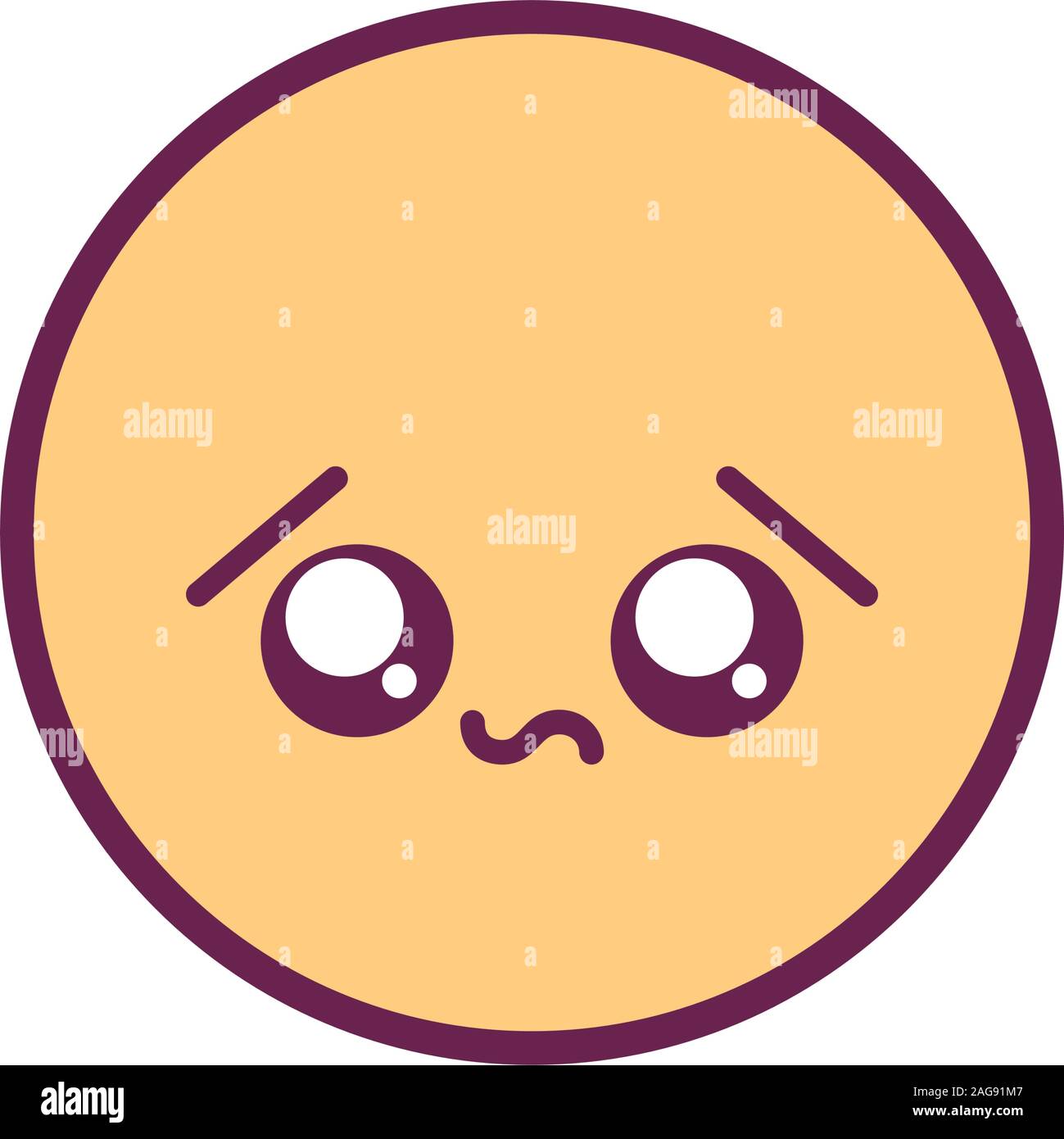 sad circle cartoon design, Kawaii expression cute character funny and ...