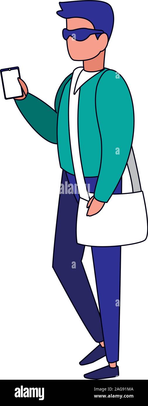 Avatar man with smartphone design, Boy male person people human social ...