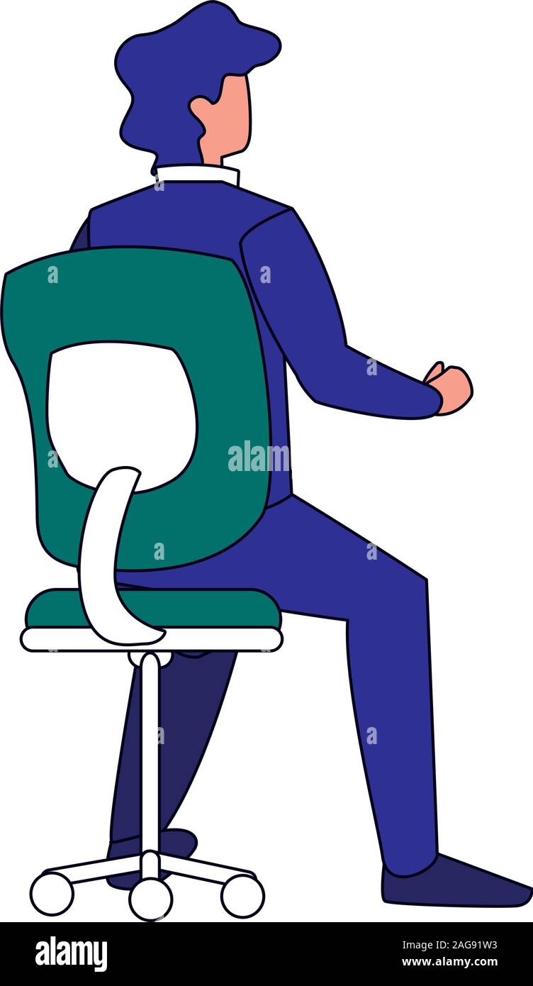 Avatar man sitting of back design, Boy male person people human social ...