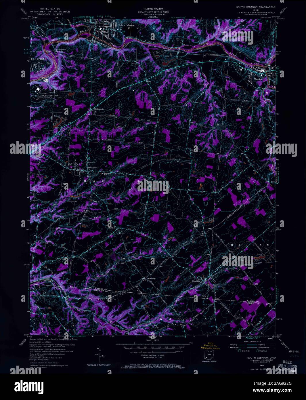 Map of lebanon ohio hi-res stock photography and images - Alamy