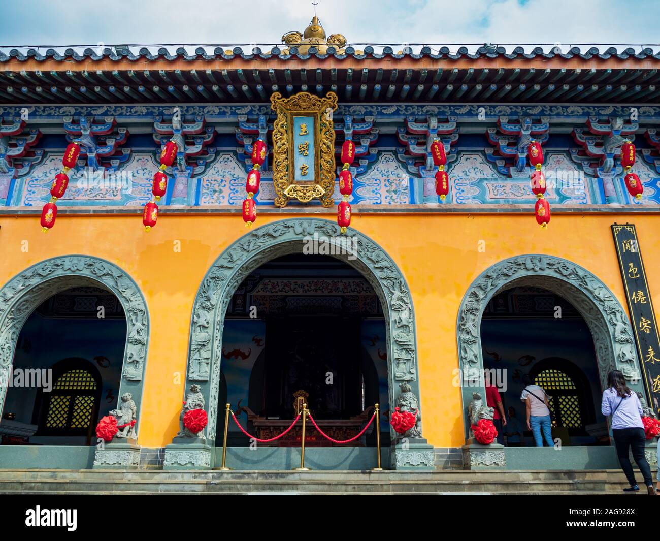 WEN BI FENG, HAINAN, CHINA - MAR 4 2019 – Front view of Chinese Taoist ...