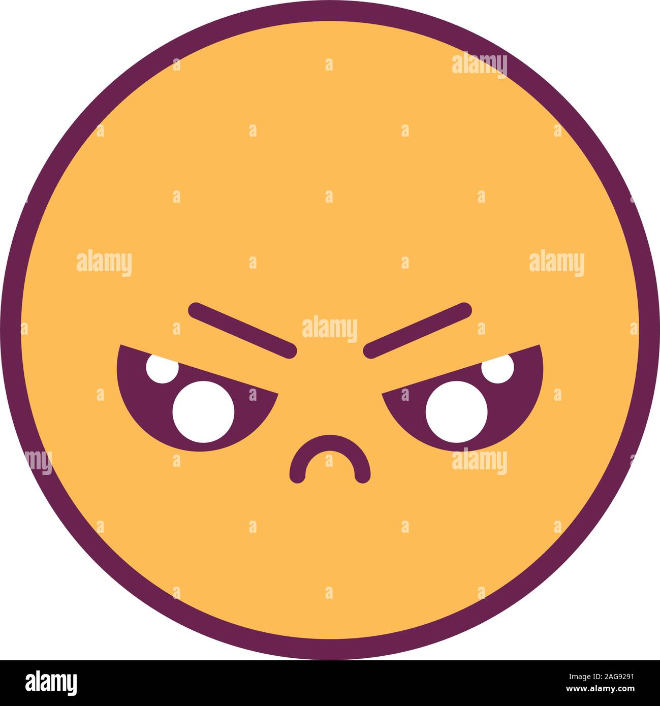 angry circle cartoon design, Kawaii expression cute character funny and ...