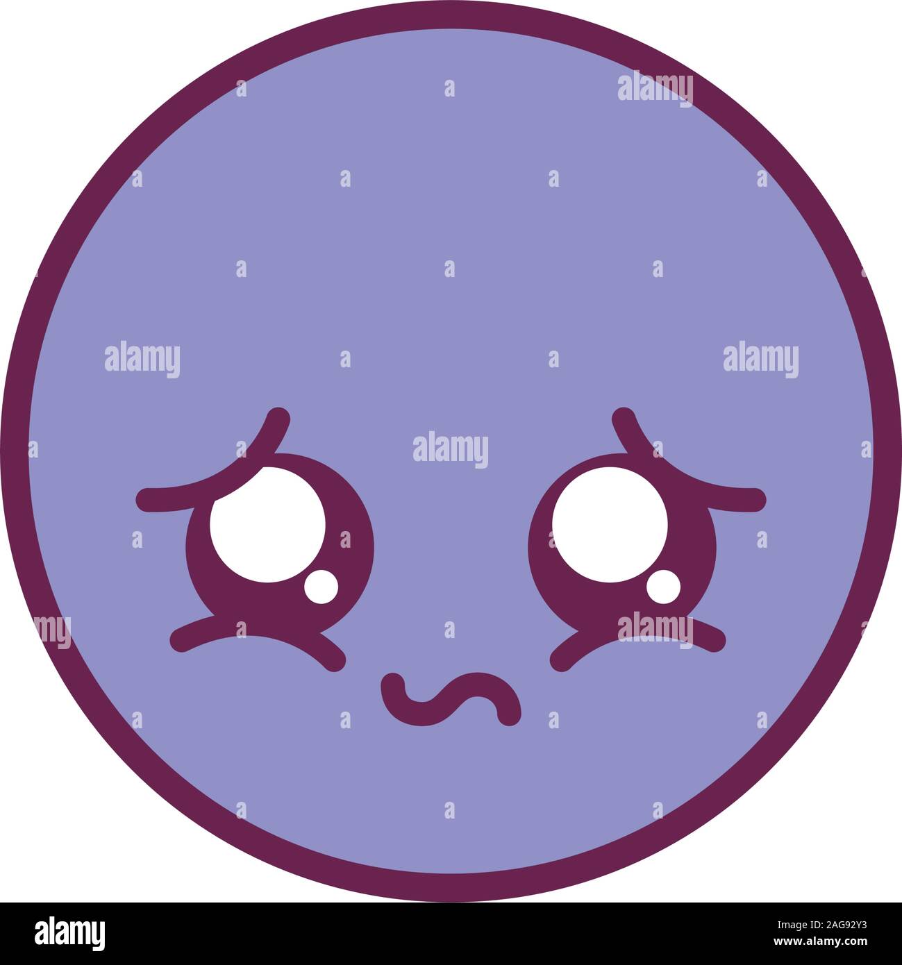 sad circle cartoon design, Kawaii expression cute character funny and ...