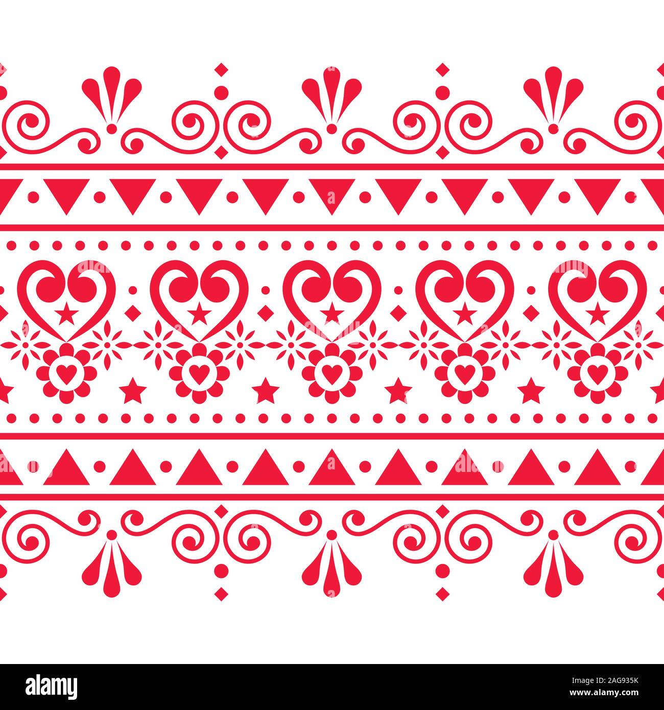 Scandinavian seamless vector pattern folk art style, repetitive cute ...