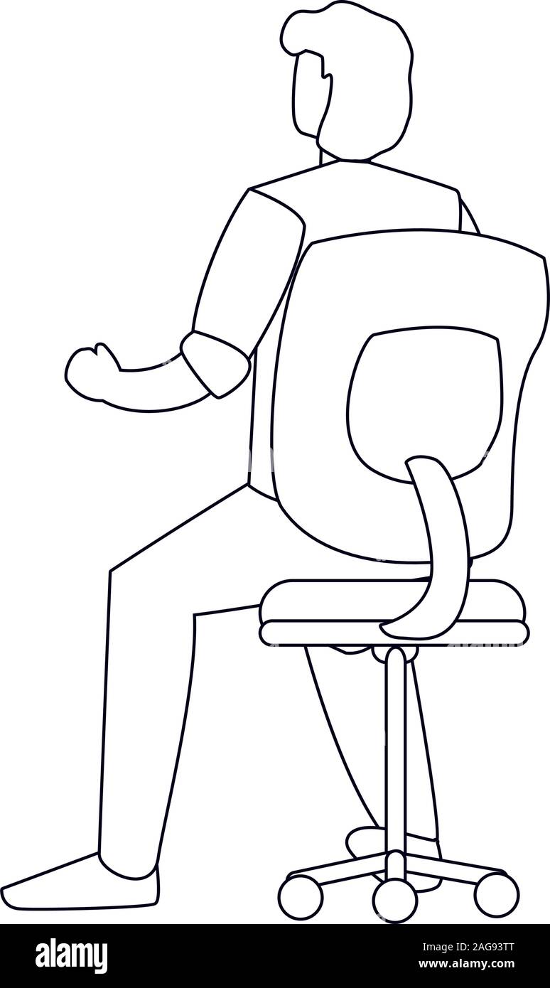 Avatar man sitting of back design, Boy male person people human social ...